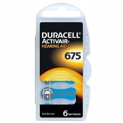 Zinc Air baterijas (tabletes): Duracell Hearing 675 (A675) Blistera ...