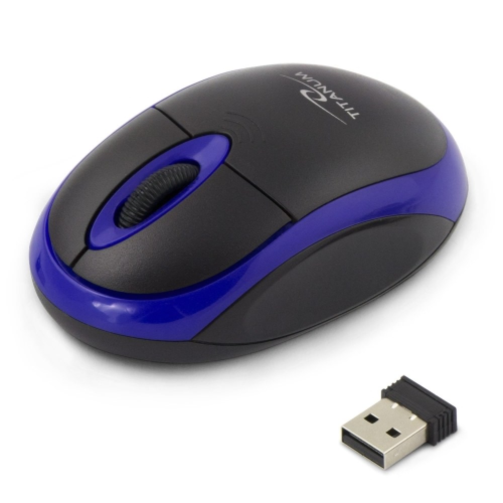 Mouses: TITANUM TM116B WIRELESS 3D OPTICAL MOUSE VULTURE BLACK/BLUE ...